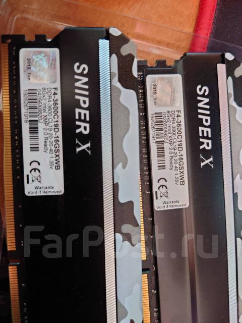 Оперативная память G Skill Sniper X [f4 3600c19d 16gsxwb] 2x8ГБ