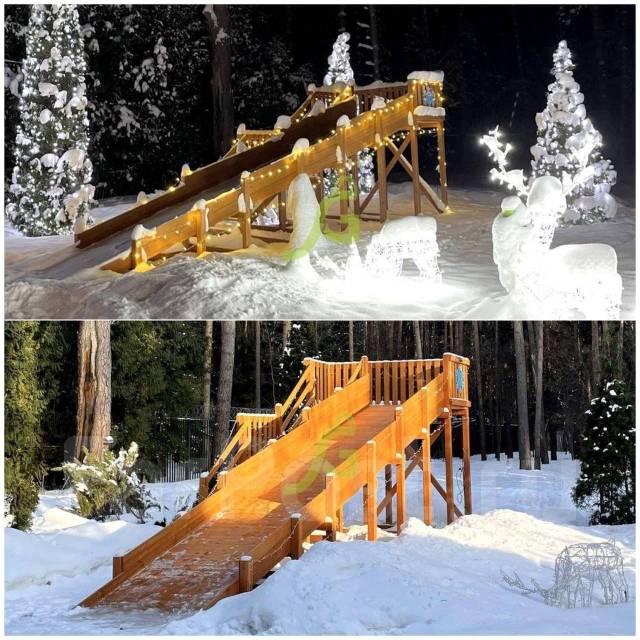 Зимняя горка Snow Fox, с покрытием, скат 5,9 м - Сад и огород во ...