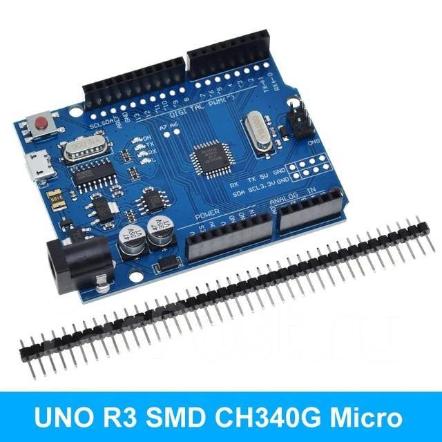 Плата Arduino Uno R3 SMD, ATmega328P CH340G, Micro USB, НЕ DIP, DIY ...