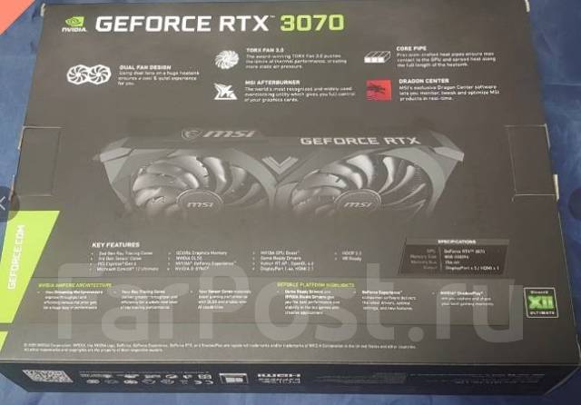 Видеокарта MSI GeForce RTX 3070 Ventus 2X OC No LHR, б/у, в наличии ...