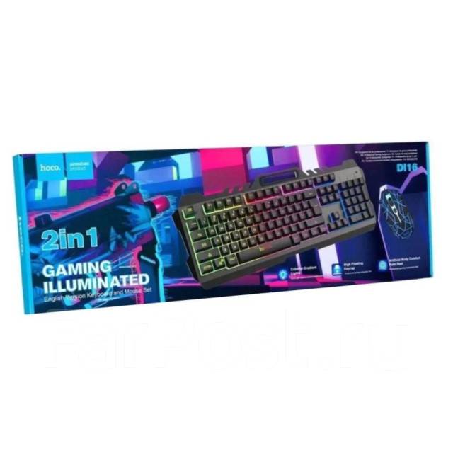 Игровая клавиатура и мышь HOCO DI16 Light and neon russian version ...