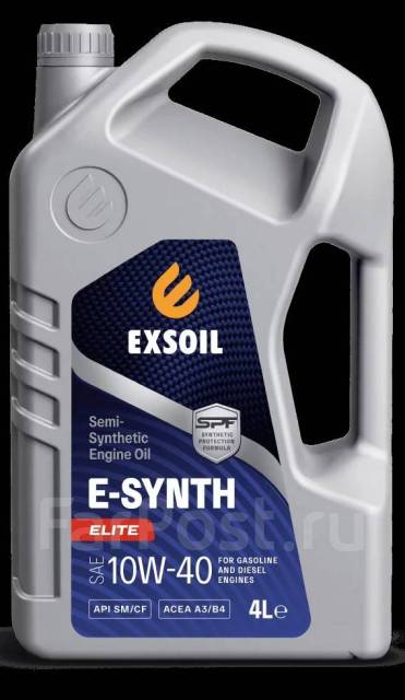 Exsoil E-Synth Elite SAE 10W40 API SM/CF, синтетическое, 4,00 л. CF, SM, A3, B4, бензин, дизель ...