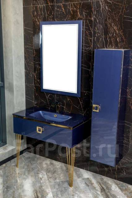 Раковина столешница Boheme 100см моноблок Насыщенный Синий 852-100-BL ...