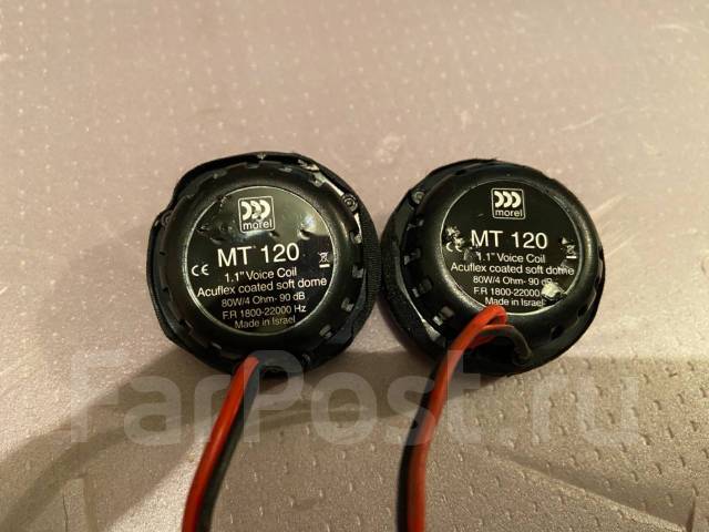 Morel MT120, компонентные, твитеры (вч), 2,8 x 2,8 см (1,1 x 1,1 дюйм ...