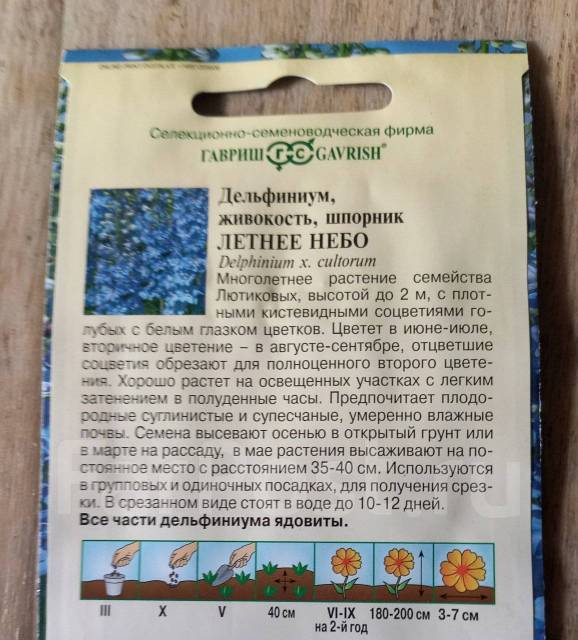 Семена Дельфиниум "Летнее небо", новый, в наличии. Цена: 55₽ во ...