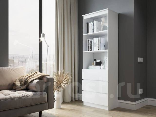 Пенал М 600 Мадера 600 1800 350 белый Склад Магазин Мебель в Комсомольске на Амуре