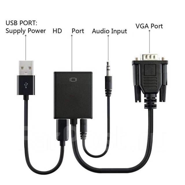 Кабель-Переходник VGA «папа» - HDMI «мама» с аудиовыходом 1080P ...