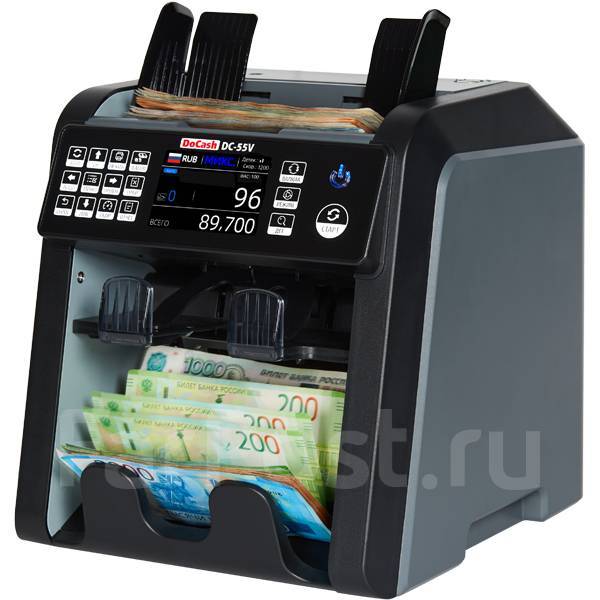 Счетчик банкнот 2-х карманный DoCash DC-55V, мультивалютный, новый, в ...
