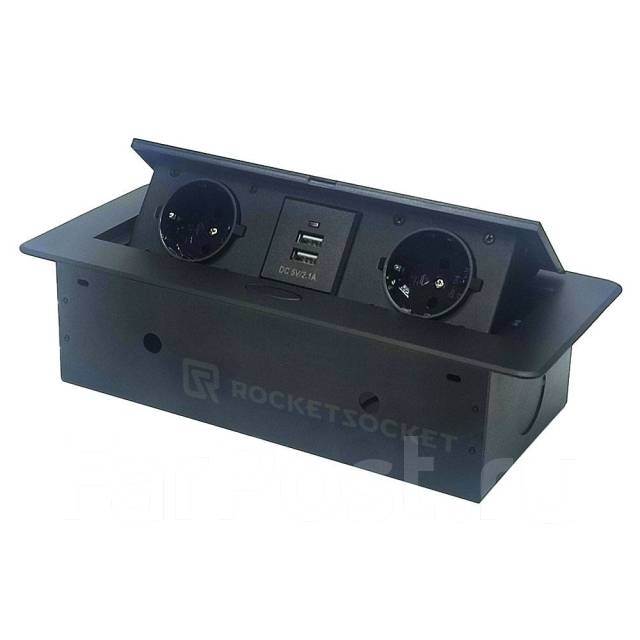 Розетка горизонтальная выдвижная 2EU+2USB OvalC Ami Socket - Свет и ...