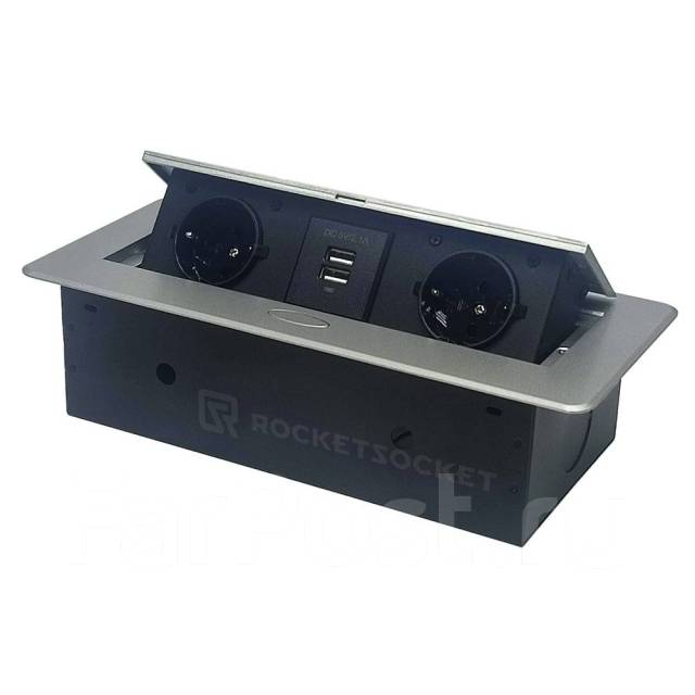 Розетка горизонтальная выдвижная 2EU+2USB OvalC Ami Socket - Свет и ...