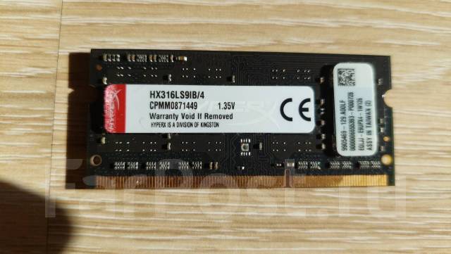 Оперативная память для ноутбука So Dimm Ddr3l 4Гб в наличии 1 шт