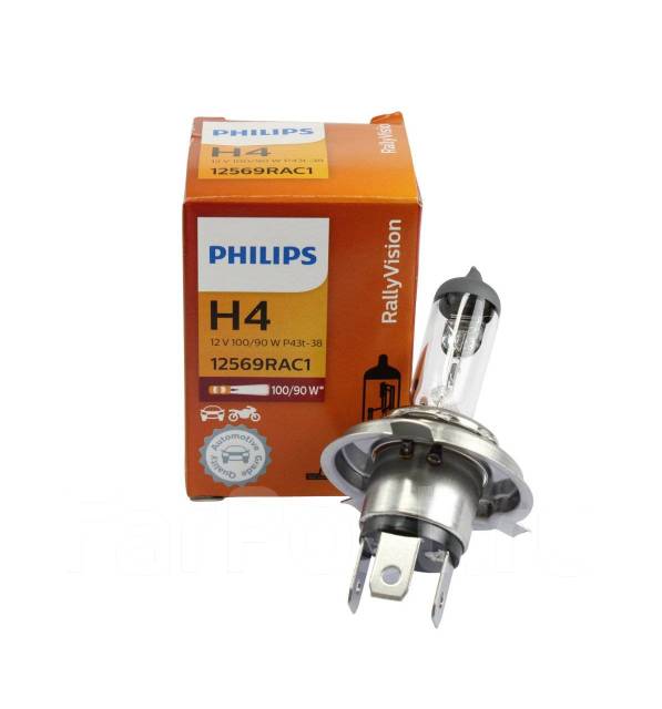 Philips 12569RAC1 Лампа 12V H4 100/90W 1 шт. картон купить во ...