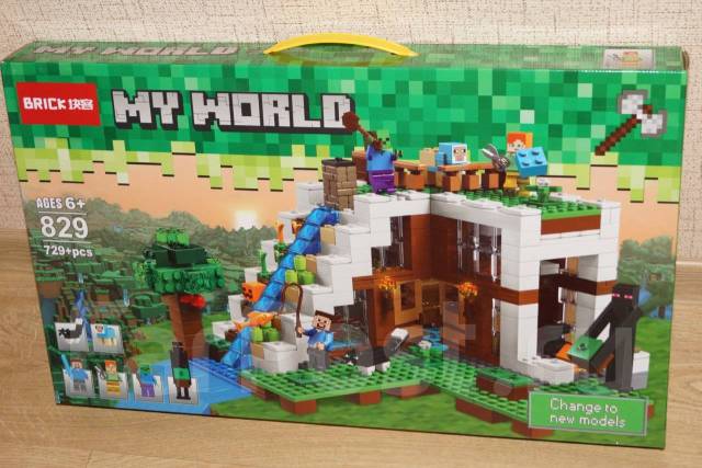 Конструктор аналог Лего "Майнкрафт" LEGO Minecraft "База на водопаде ...
