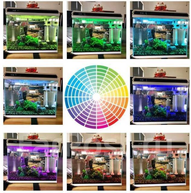 Стеклянный аквариум Sunsun HE-600 70 л с Led, фильтром, подсветкой и t ...