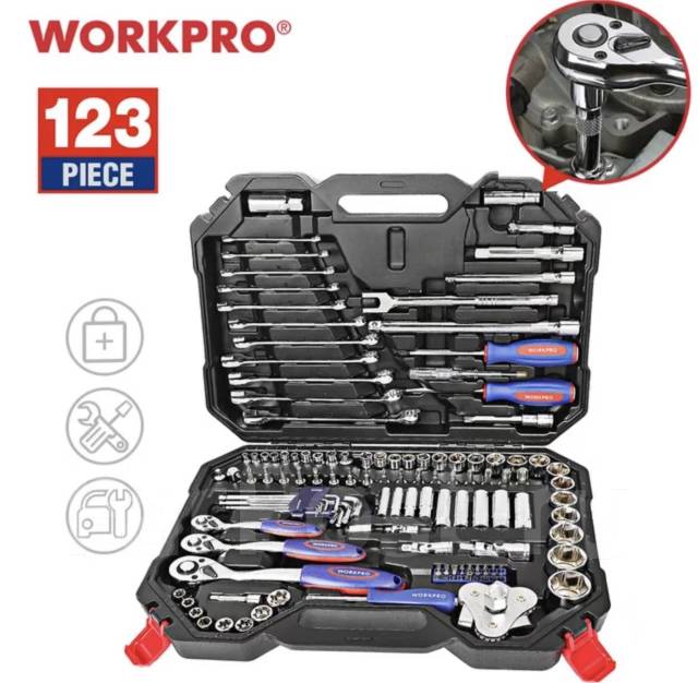 Набор инструментов WorkPro 123 предмета для ремонта авто, новый, в ...
