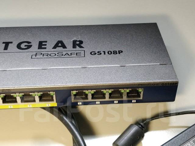 Управляемый коммутатор Netgear GS108P Гигабитный, 8 портов, PoE, б/у ...