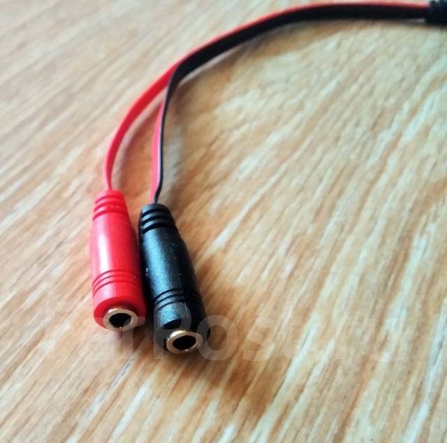 Переходник MiniJack 3,5 мм на 4 пин для подключения наушников и микроф ...
