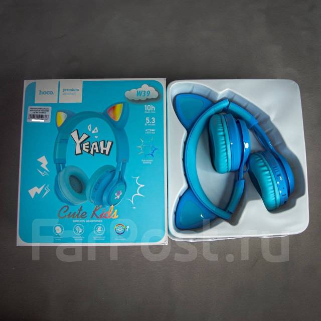 Наушники Bluetooth накладные Hoco W39 Cat Ear Синий, новый, под заказ ...