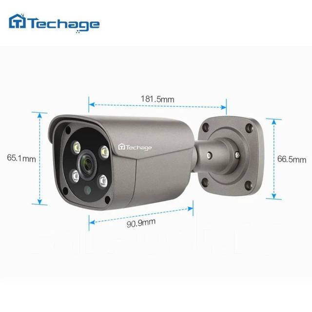 Система видеонаблюдения наружних, комплект уличный,5МП,4шт Techage ...