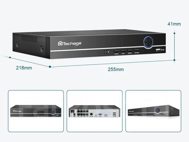 Система видеонаблюдения наружних, комплект уличный,5МП,4шт Techage ...