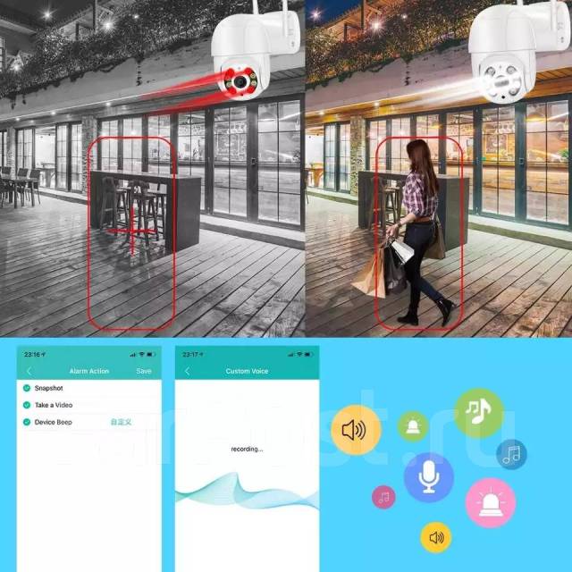 Камера видеонаблюдения, уличная поворотная, автономная WiFi ptz, новый ...