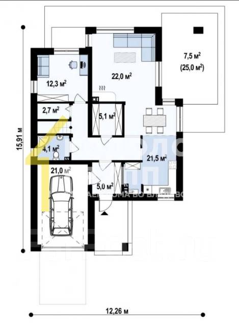 Проект дома «Шенк (z288)», 200-300 кв. м. 224,3 кв. м. 2 этажа ...