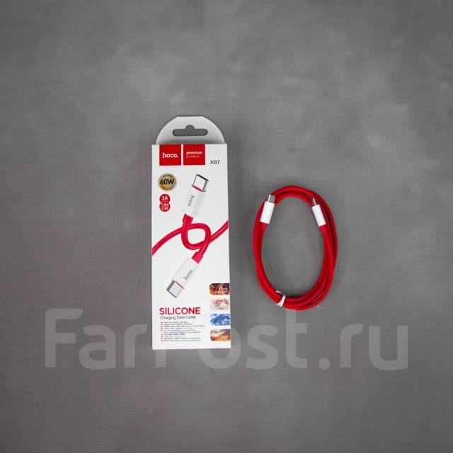 Кабель Type-C / Type-C Hoco X87 PD 60W 1м Красный, новый, в наличии ...