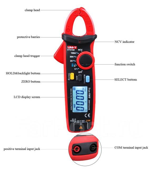 Токовые клещи цифровые UNI-T UT210E, новый, под заказ. Цена: 6 500₽ во ...
