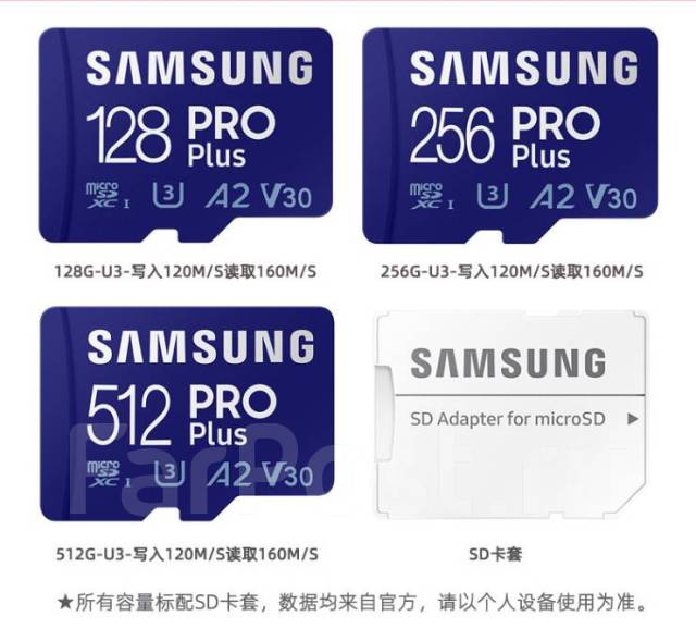Карта памяти Samsung PRO Micro SD XC 512GB. class 10 160MB/S Оригинал ...
