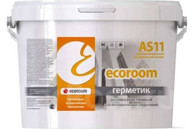 Герметик акриловый Ecoroom AS - 11 для межпанельных швов, Серый, 15 кг ...