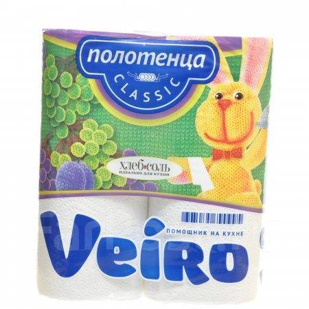 Бумажные полотенца Classic, 2-х сл. 2рул/уп (9,5*19,5см) Veiro, новый ...