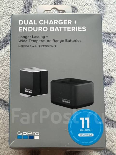 Аккумуляторы GoPro Enduro Battery 9,10,11 2шт с зарядным боксом, новый ...