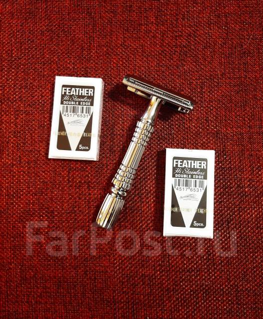 Т-образный станок для бритья Baili + Японские лезвия Feather 10шт, в ...
