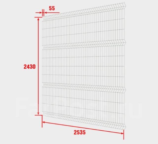 Заборная секция, 3d сетка, в наличии. Цена: 1 240₽ в Находке
