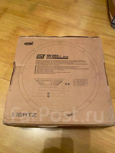 Автомобильная акустика Hertz SV 250.1, компонентные, среднечастотные, 25 x 25 см (9,8 x 9,8 ...