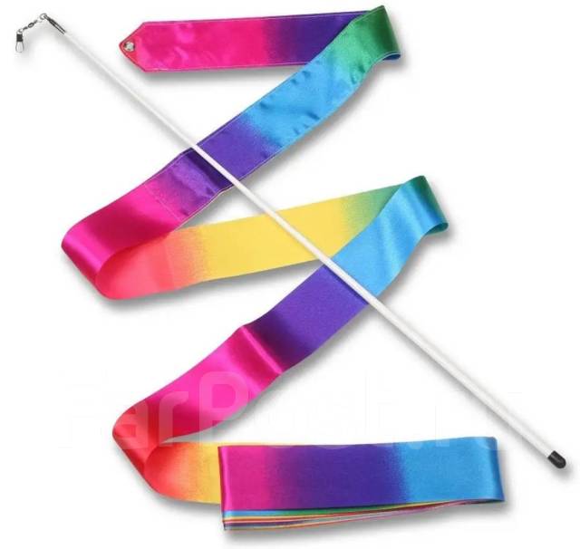 Лента с палочкой для художественной гимнастики 4 0 метра атлас Тренажеры и спорткомплексы во