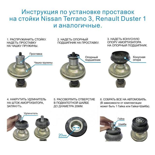 Проставки на задние стойки Renault Duster HS, HM 4WD купить в ...