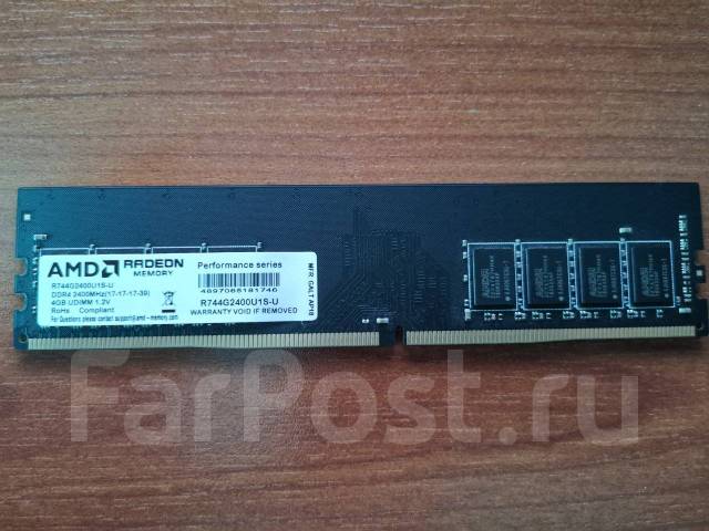 DDR4 2400 MHz AMD Radeon R7 Performance Series 4 Гб x 2 шт, 8 гб, б/у ...