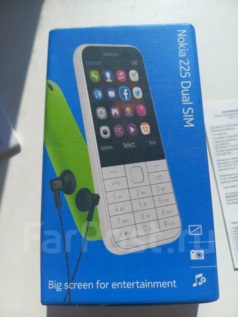 Продам телефон Nokia 225 Dual Sim цвет белый, 16 гб, 2.80", моноблок, Dual-SIM, Кнопочный, б/у ...