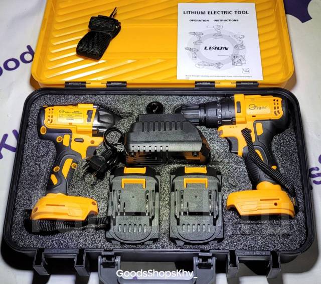 Набор аккумуляторного инструмента 2в1 гайковерт + шуруповерт, новый, в ...