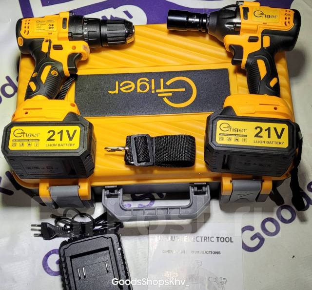 Набор аккумуляторного инструмента 2в1 гайковерт + шуруповерт, новый, в ...