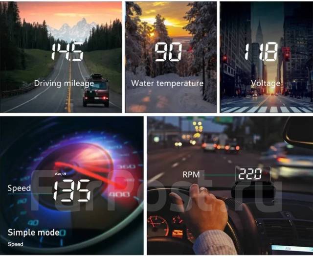 HUD проектор скорости (спидометр) на лобовое стекло - Аксессуары во ...