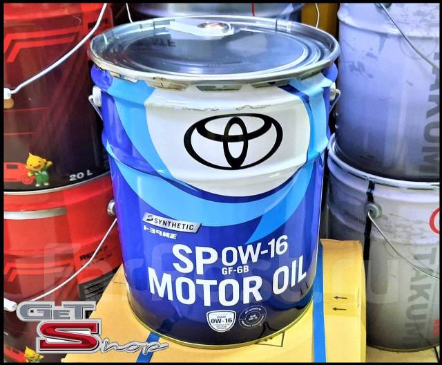 Моторное масло Toyota 0w-16 SP GF6B 20л. Оригинал Япония - Моторные ...