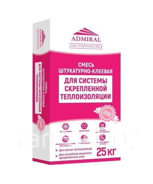 Штукатурно-клеевая смесь для систем СФТК Admiral Теплофасад 25 кг ...