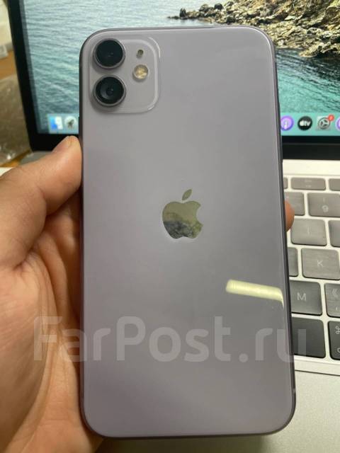 iPhone 11, 64 гб, 6.10", моноблок, фиолетовый, 4G LTE, б/у, в наличии ...