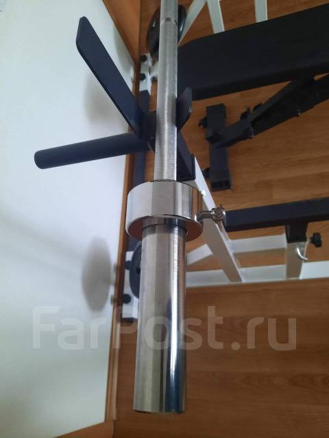 Гриф для штанги MB Barbell 180 см. с замками, б/у, в наличии. Цена: 11 ...