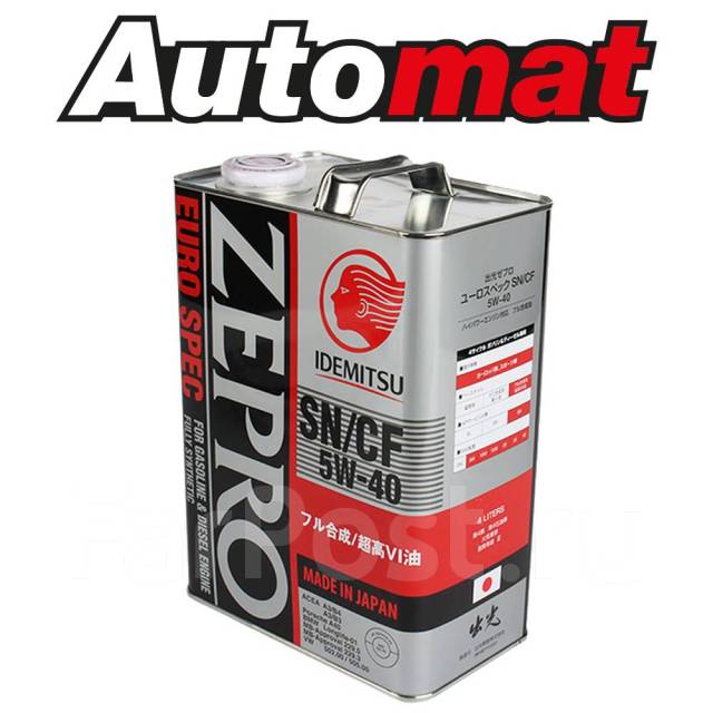 Моторное масло Idemitsu Zepro EURO SPEC F-S 5W-40 SP A3/B4, 4л ...