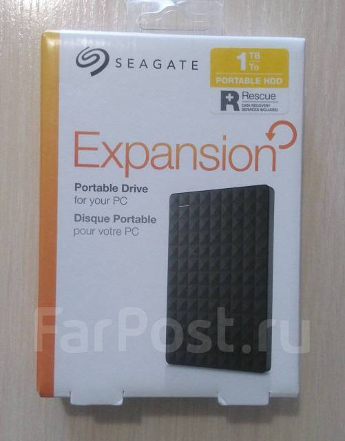 1ТБ Внешний HDD Seagate Expansion (новый), 1 000 Гб, USB, в наличии ...