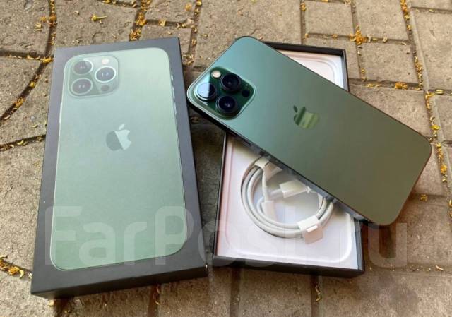 Айфон iPhone 13 Pro Max Зелёный, 128 гб, 6.70", моноблок, зеленый, б/у ...