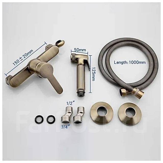 Гигиенический душ со смесителем Frap F2041-4 бронза, в наличии. Цена: 6 900₽ во Владивостоке